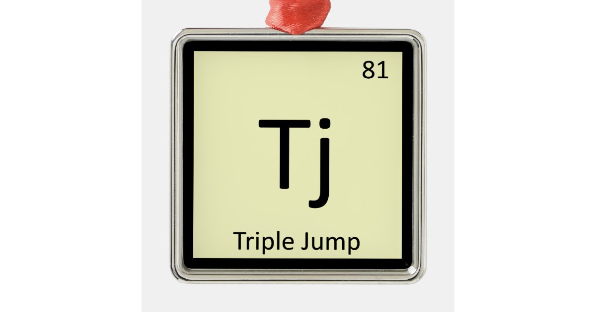 Tj - Triple Jump Track and Field Chemistry Symbol Metal Ornament | Zazzle