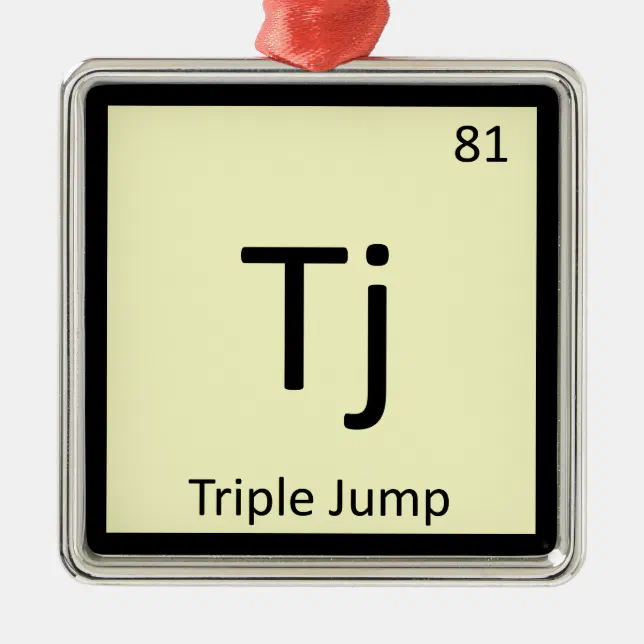 Tj - Triple Jump Track and Field Chemistry Symbol Metal Ornament | Zazzle