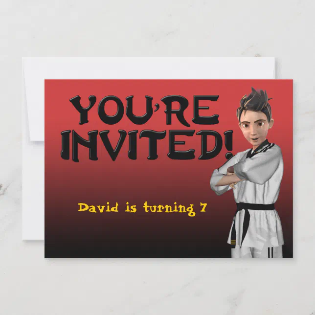TKD Boy Invitation | Zazzle
