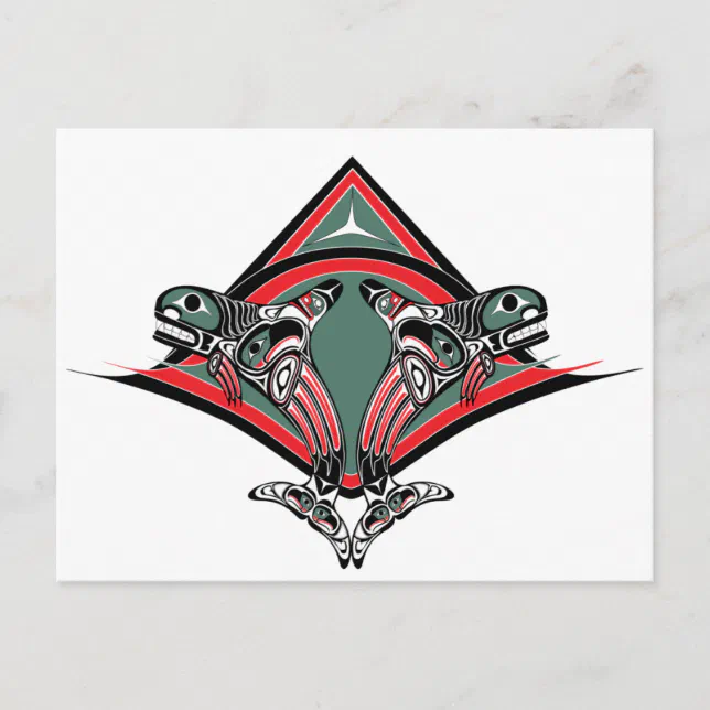 Tlingit Killer Whale & Eagle Postcard | Zazzle