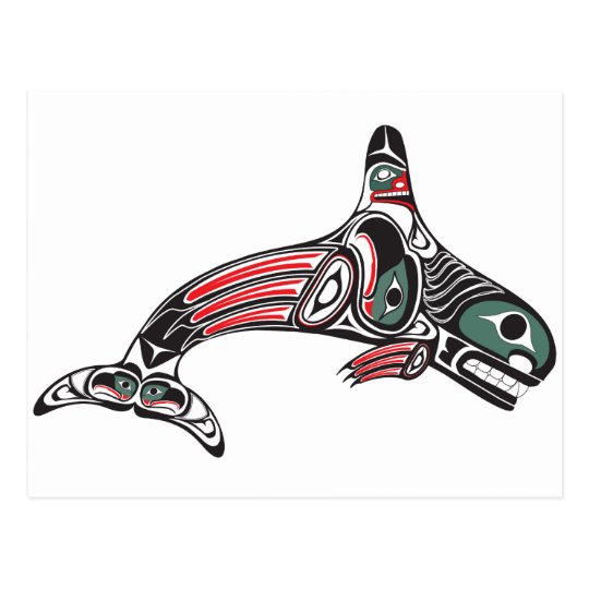 Tlingit Killer Whale & Eagle Postcard | Zazzle.com