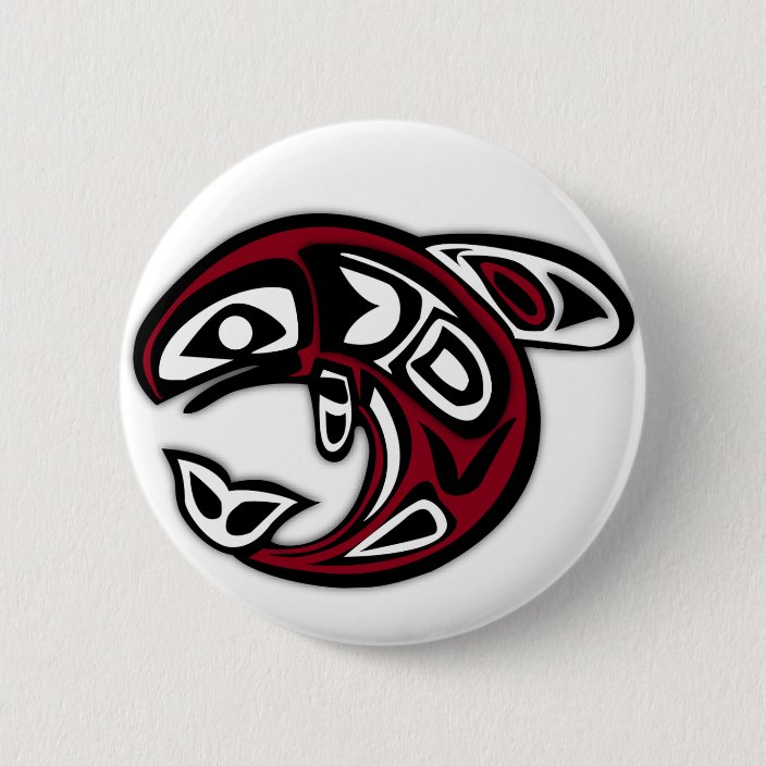 Tlingit Orca Totem Tattoo Killer Whale Art Button | Zazzle.com