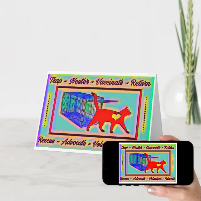 TNR Cat Rescue Trap Neuter Vaccinate Return MULTI Card | Zazzle