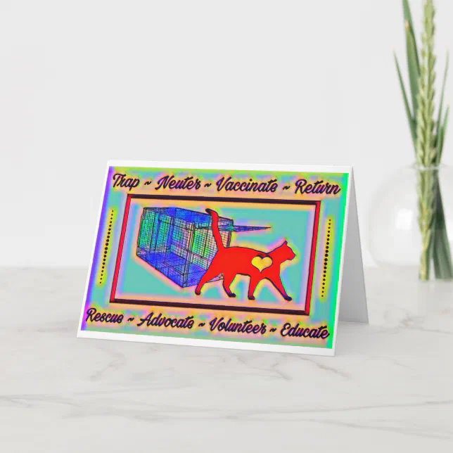 TNR Cat Rescue Trap Neuter Vaccinate Return MULTI Card | Zazzle