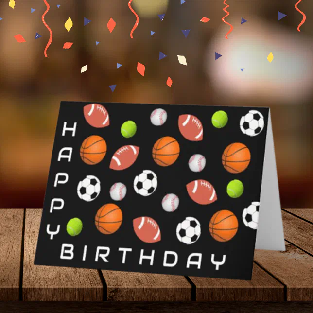 To a huge sports fan! Happy Birthday Card | Zazzle