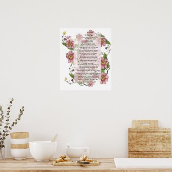 To A Wild Rose Poem Poster | Zazzle