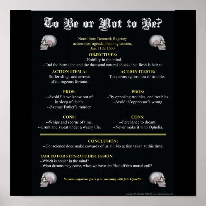 To Be or Not to Be? Poster | Zazzle.com