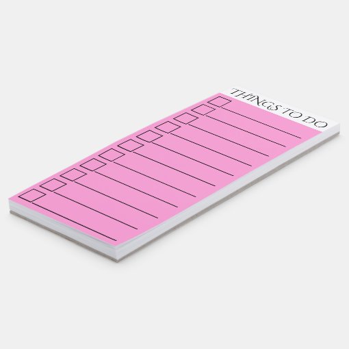 To do checklist | lined check box pink magnetic notepad | Zazzle