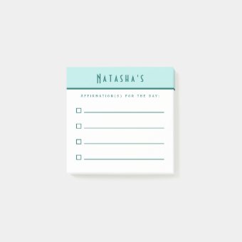 To Do List, Affirmation Checklist Post-it Notes | Zazzle