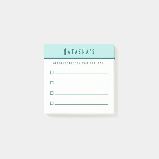 To Do List, Affirmation Checklist Post-it Notes | Zazzle