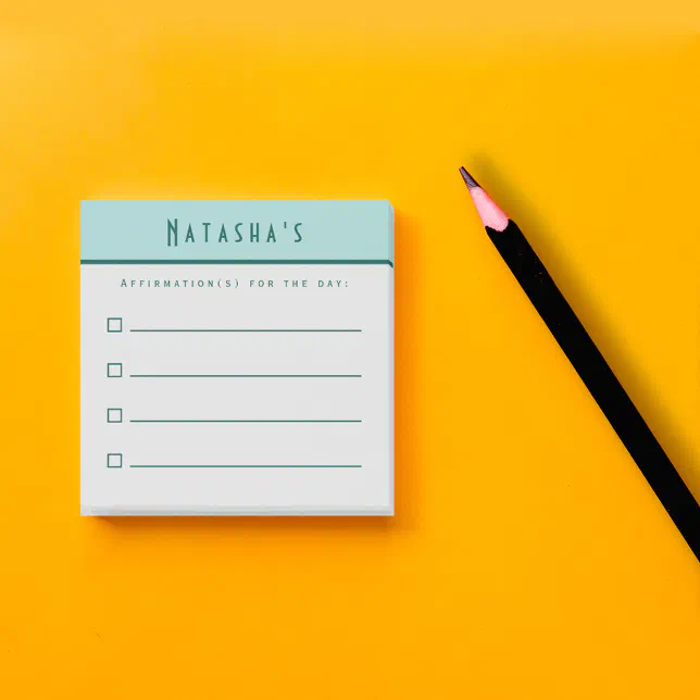 To Do List, Affirmation Checklist Post-it Notes | Zazzle