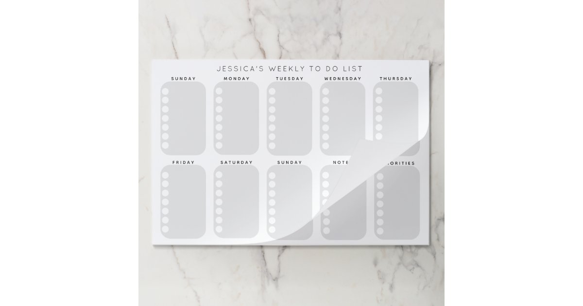 To Do List Checklist Weekly Planner Schedule Paper Pad | Zazzle