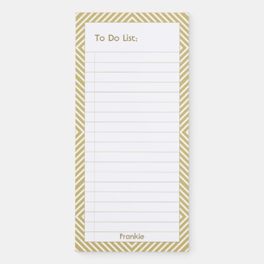 To Do List Gold/White Geometric Squares Pattern Magnetic Notepad ...