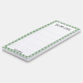 To Do List: Green/White Gingham Checks Pattern Magnetic Notepad | Zazzle