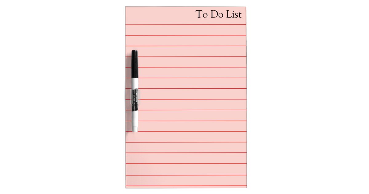 To do List Grocery Stripes Red Lines Whiteboard | Zazzle
