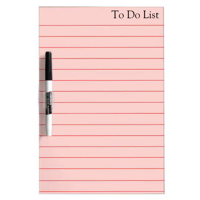 To do List Grocery Stripes Red Lines Whiteboard | Zazzle