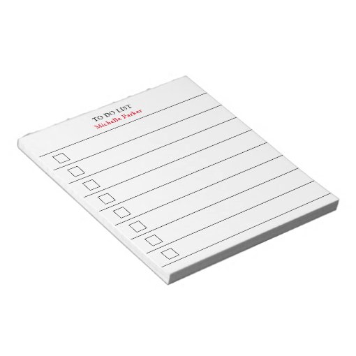 TO DO LIST Minimalist Modern Lined Check Boxes Notepad | Zazzle