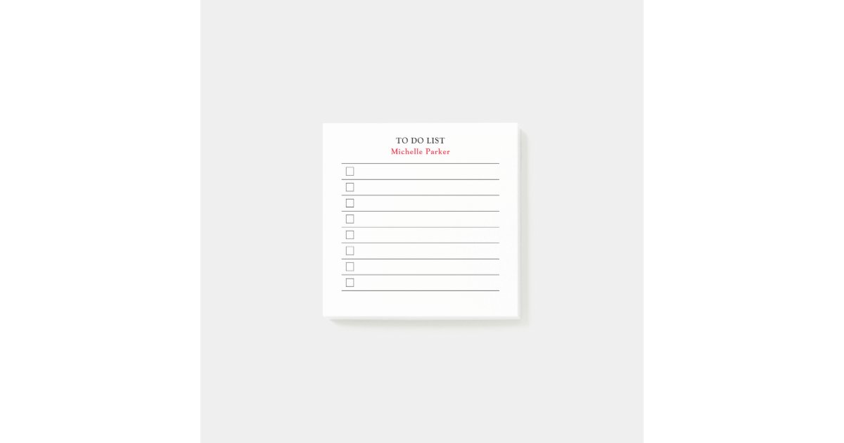 TO DO LIST Minimalist Modern Lined Check Boxes Post-it Notes | Zazzle