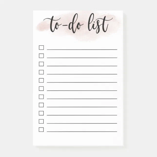 to do list post it notes with watercolour | Zazzle