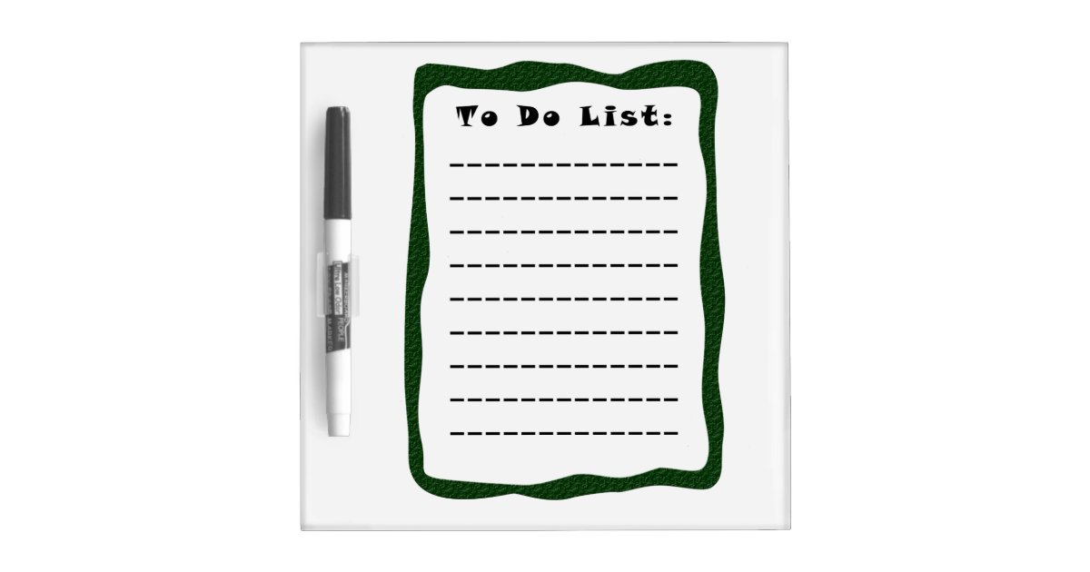 To Do List Reminders Checklist Planner Custom Dry-Erase Board | Zazzle