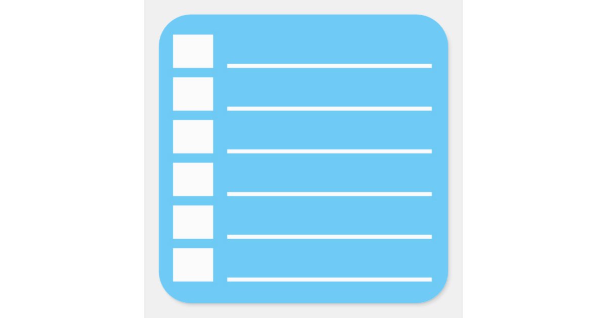 To Do List with Check Off Square Sticker | Zazzle