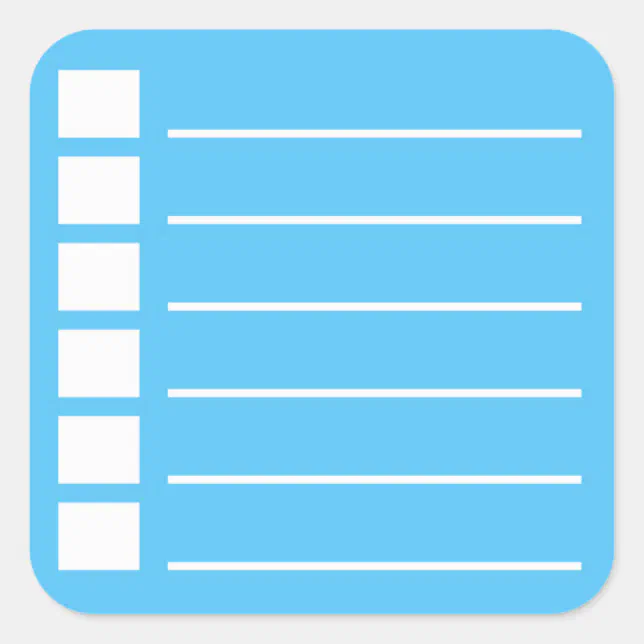 To Do List with Check Off Square Sticker | Zazzle