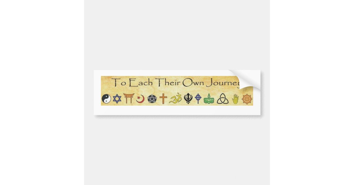 To Each Their Own Journey bumper sticker | Zazzle