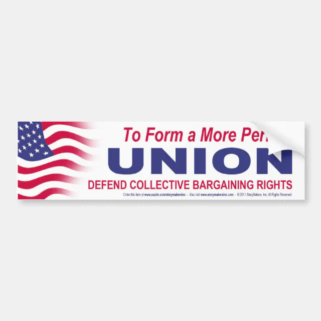 To Form a More Perfect UNION Bumper Sticker | Zazzle