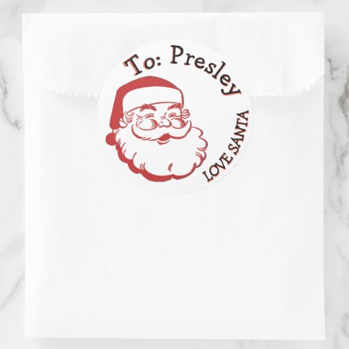 TO FROM SANTA CHRISTMAS PRESENT LABELS GIFT TAG | Zazzle