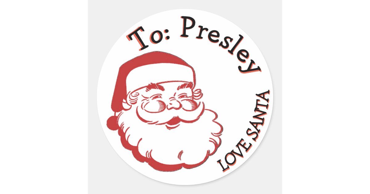 TO FROM SANTA CHRISTMAS PRESENT LABELS GIFT TAG | Zazzle
