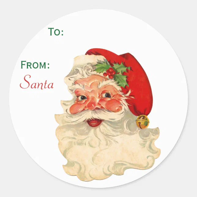 To From Santa Claus Face Christmas Tag | Zazzle