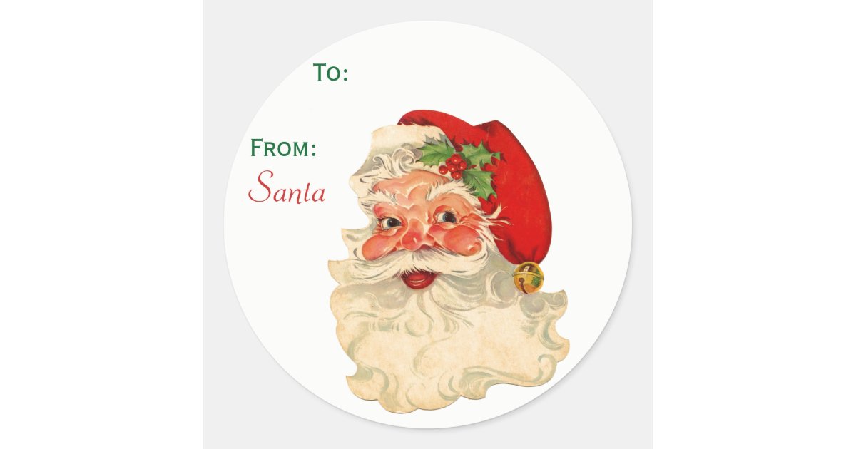 To From Santa Claus Face Christmas Tag | Zazzle