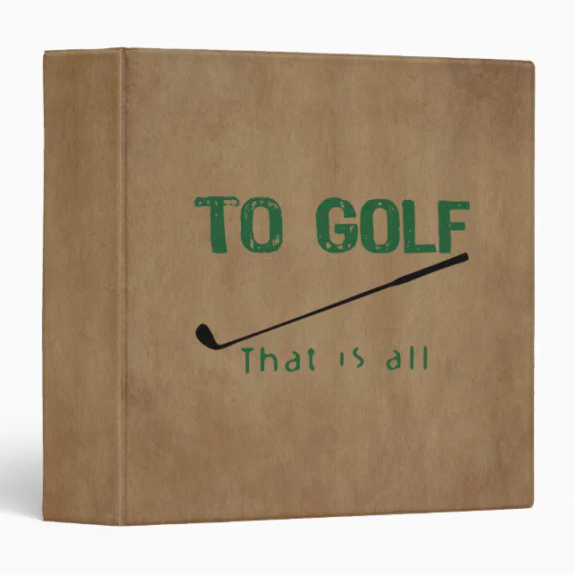 To Golf Binder | Zazzle