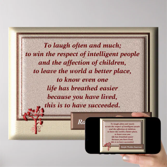 To laugh often and much - Emerson quote -Print Poster | Zazzle