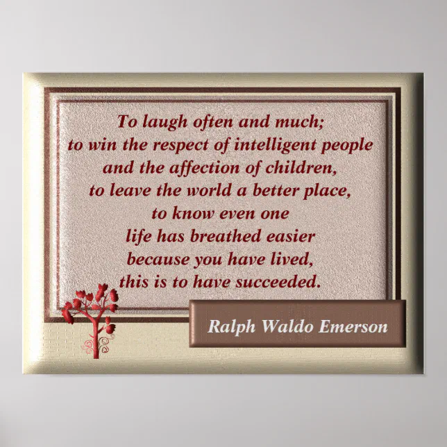 To laugh often and much - Emerson quote -Print Poster | Zazzle