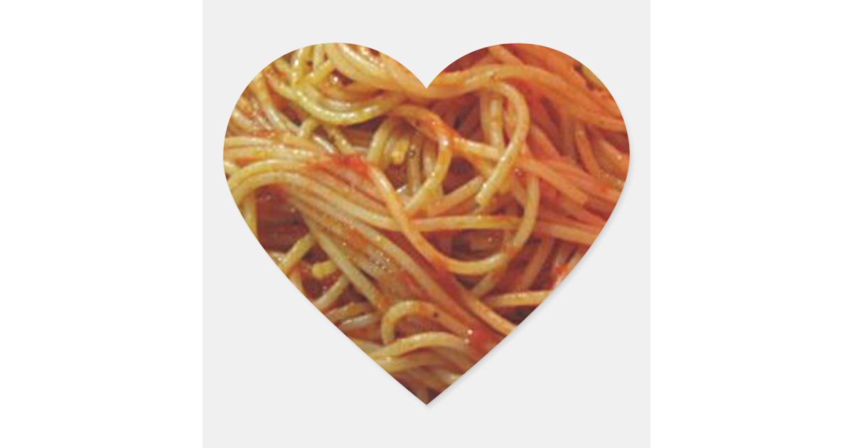 To Love Spaghetti Heart Sticker | Zazzle