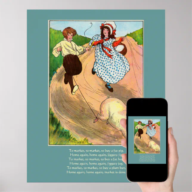 To market, to market, to buy a fat pig. poster | Zazzle