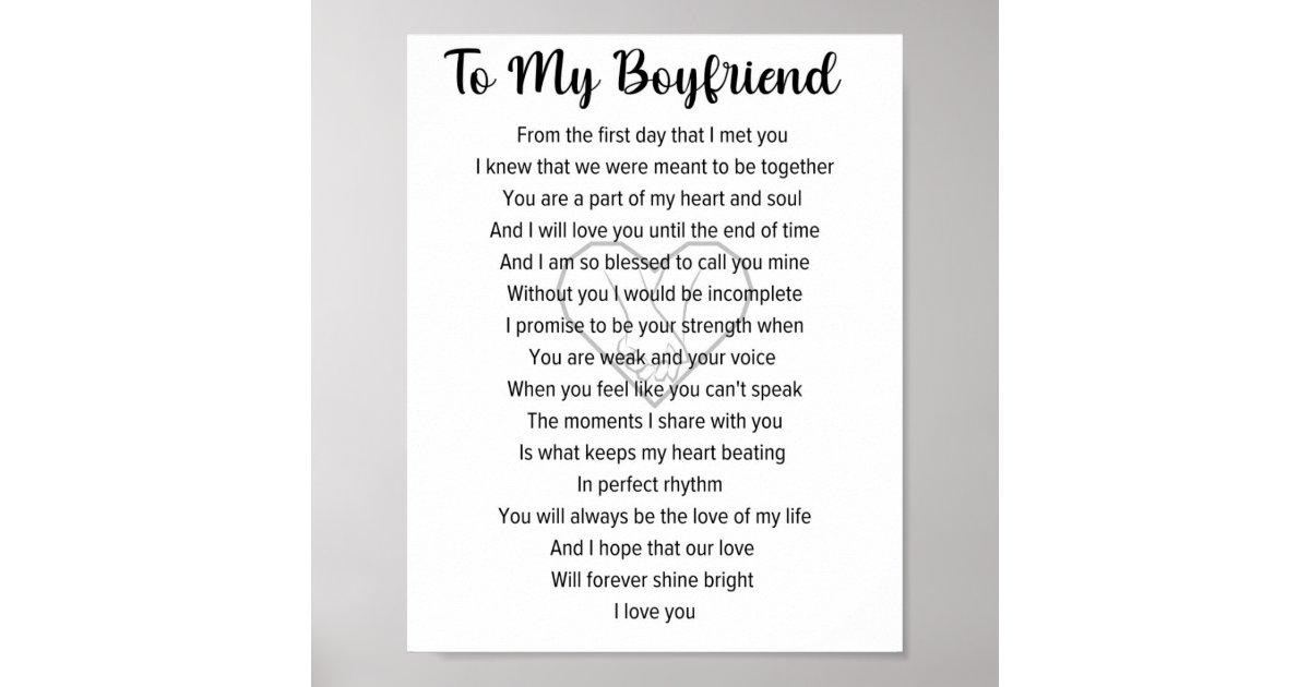 To My Boyfriend Poster | Zazzle