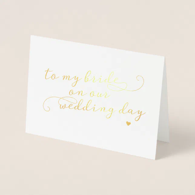 To My Bride on Our Wedding Day Card | Zazzle