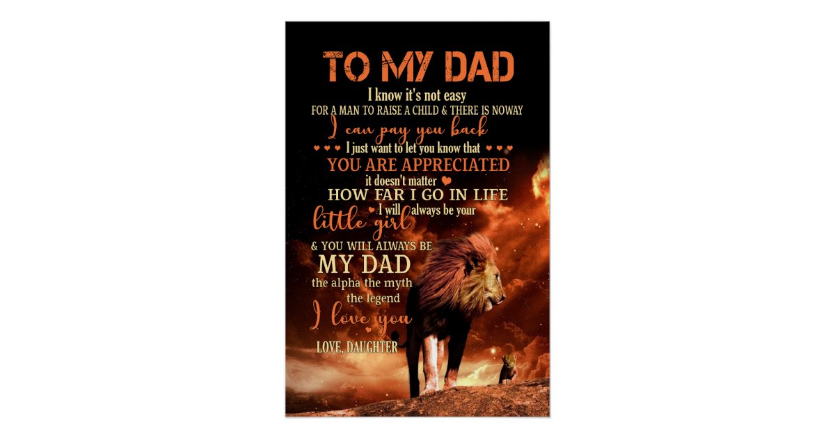 TO MY DAD - The Alpha, The Myth, The Legend Poster | Zazzle