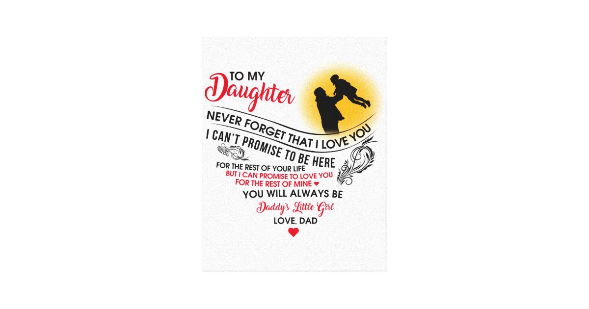 To My Daughter Canvas Print | Zazzle