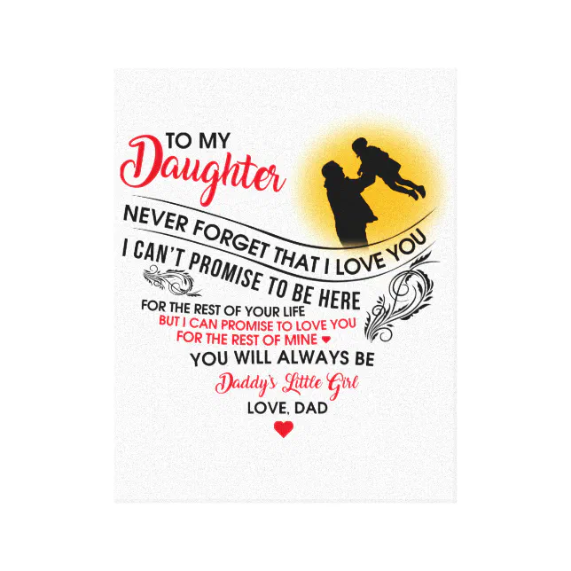 To My Daughter Canvas Print | Zazzle