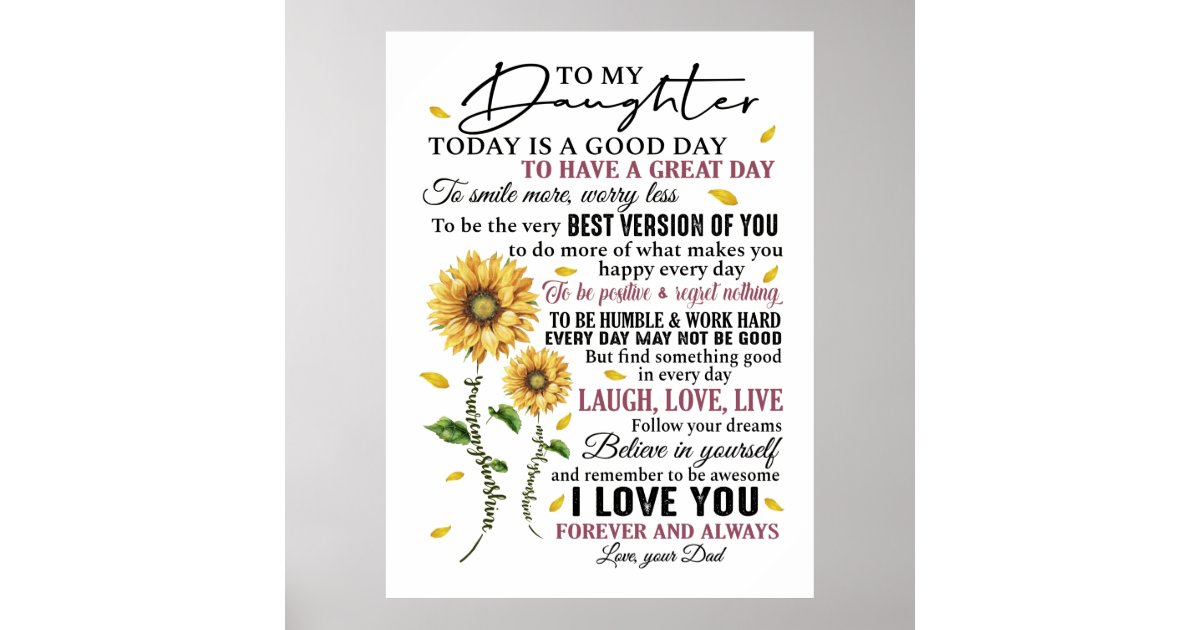 To my daughter poster | Zazzle