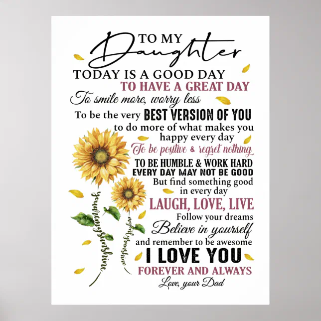 To my daughter poster | Zazzle