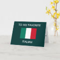 "TO MY FAVORITE ITALIAN" HAPPY BIRTHDAY CARD | Zazzle