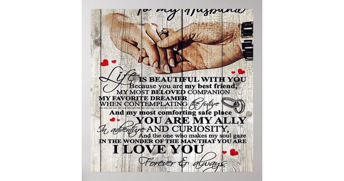 To my Husband | Design Canvas Poster | Zazzle
