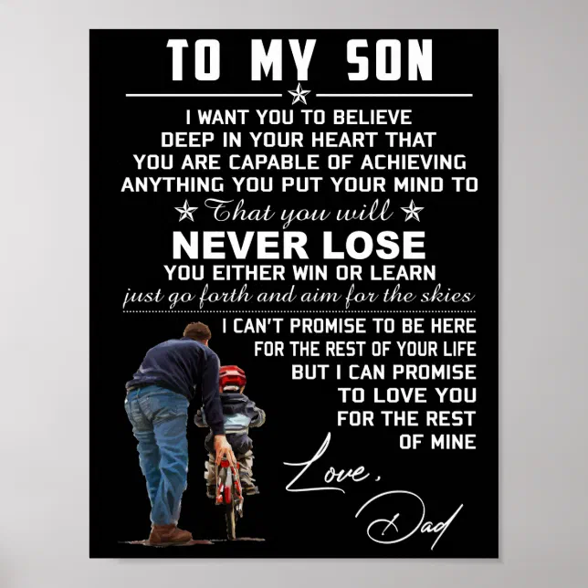 To My Son Quotes Poster | Zazzle