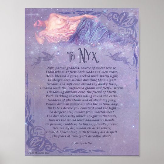 To NYX - GODDESS INVOCATION Poster | Zazzle.com
