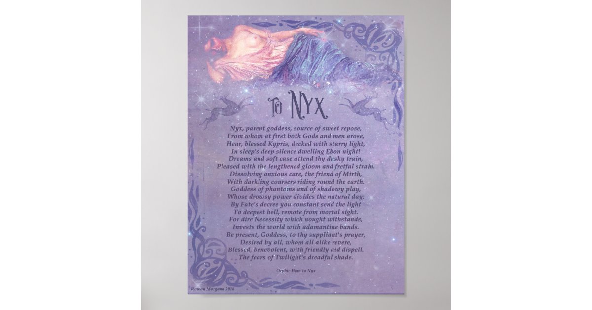 To NYX - GODDESS INVOCATION Poster | Zazzle