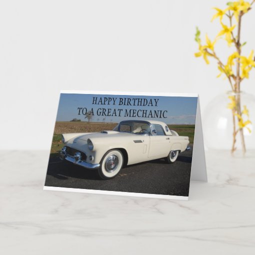 **TO ONE CLASSIC MECHANIC** BIRTHDAY CARD | Zazzle